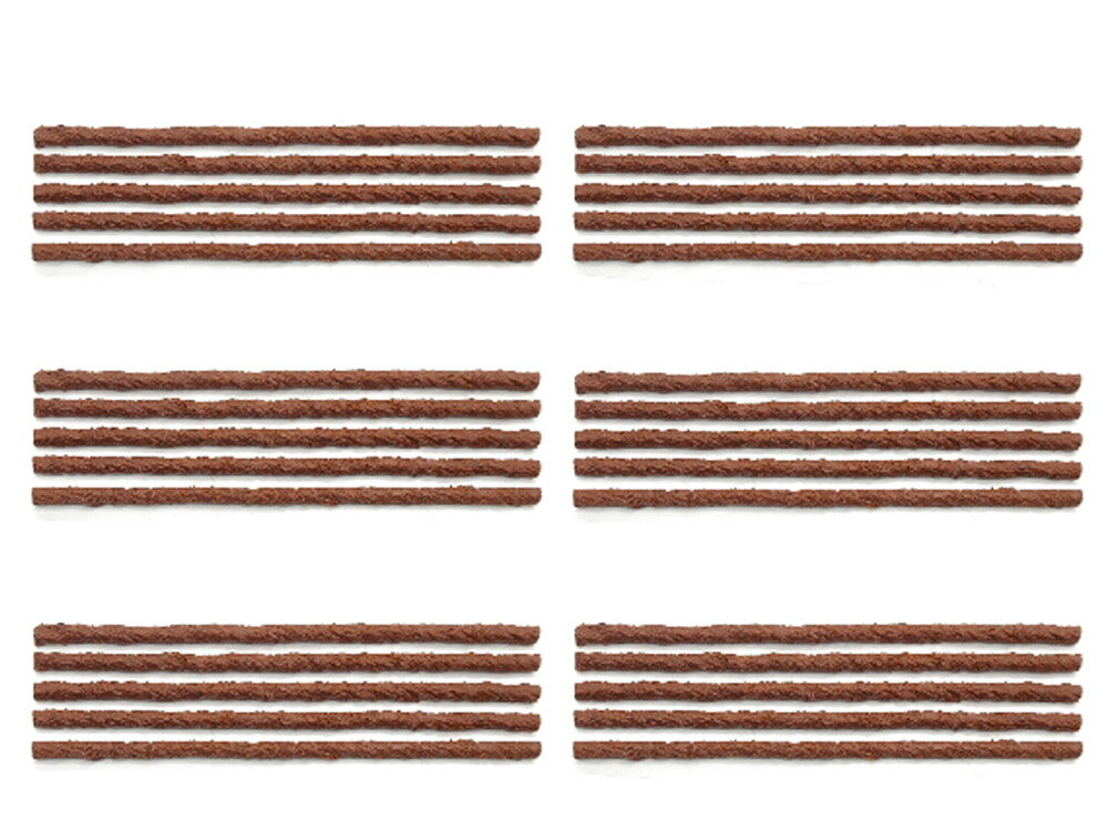 【チューブレスタイヤ パンク修理 ストリング 30本=60回分セット 】 ◆定番の修理用ストリングです！四輪車・オートバイ問わずパンク修理可能です！ [商品詳細] ■チューブレスタイヤパンク修理用 ストリングゴム ■太さ：6.3mm x 長...