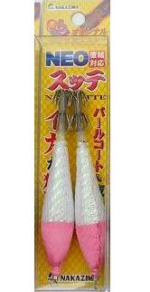 コメント直結仕掛対応 パール生地&夜光ボディーでイカを引きつける リアルなウロコ模様でイカを誘う カラー ピンク/シルバー サイズ:3号