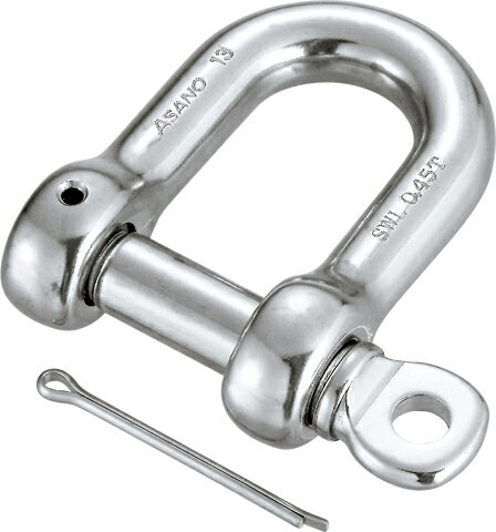 コメント ピンシャックル（割りピン付）です。メーカー：浅野金属工業品名：ピンシャックル（割りピン付）※材質：SCS13 (SUS304相当)ピン・割ピン＝SUS304サイズ(mm):7d(mm):7L(mm):42L1(mm):28B(mm...