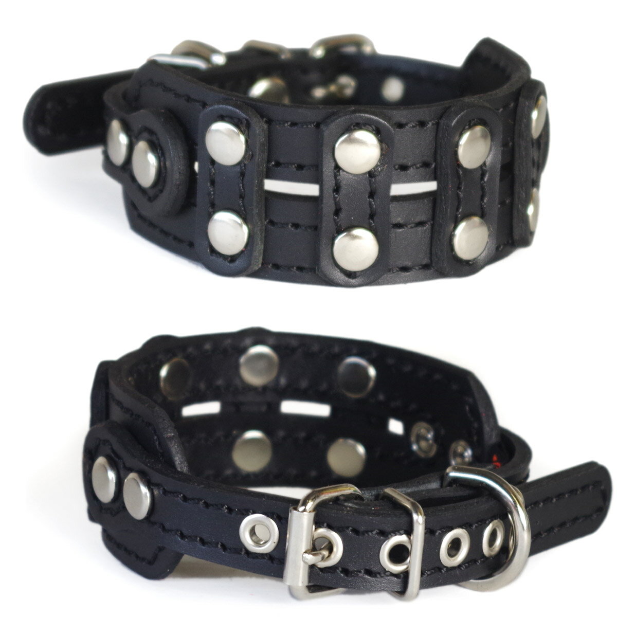 ●革の種類 : 黒（この色の組み合わせ限定です。それ以外の色をご希望の場合も作れますが通常価格になります。備考欄で指示してください） 革幅3.5cmか3cm(選べます） 厚み約3mm（革によって多少違います） 首周り24ー28cm **必ず...