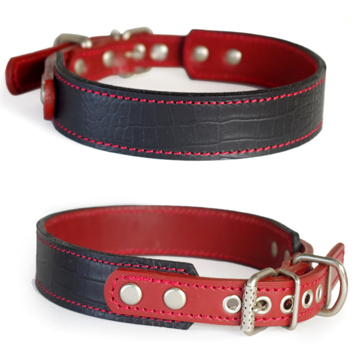 3cm幅の革首輪です。首回り43cmくらいの子用です **穴は革の端から(バックル金具からではないです） ● 43 ● ● ● 　(1.2cm間隔） ---------------------------------------------...