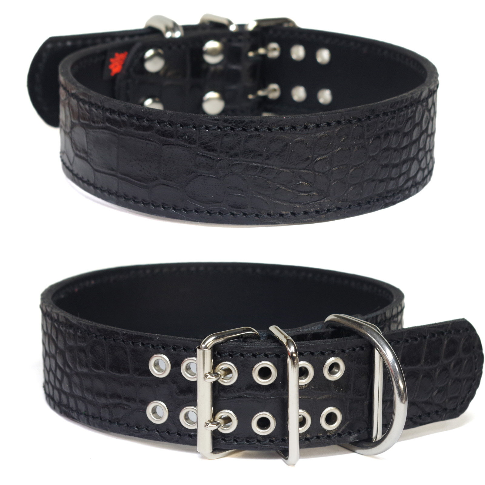 4m幅の革首輪です。首回り44cmくらいの子用です ●サイズ :　 革幅4cm 厚み約4mm 首周り44cm **必ず首輪周り計ってから注文してください（指1本入るくらいの余裕を持ったサイズ） ● ● 44 ● ● ● 　(1.2cm間隔）...