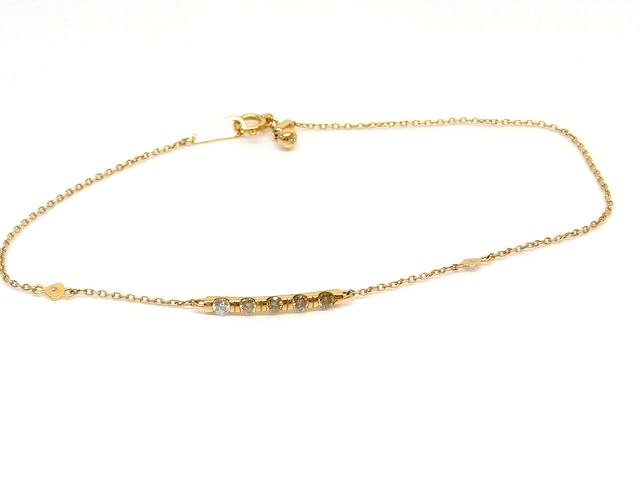 【サイズ】：全長約24cm（アジャスター仕様） 【素材】：K18ピンクゴールド×ダイヤ0．35ct 【重さ】：約2．5g 【付属品】：特にございません。 【ランクA】：ダイヤは一部多少ブラウンがかった色味です。状態は美品です。 当店は3人以...