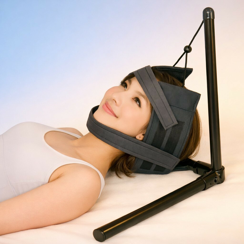 ☆一晩中！快眠枕としても使用できます。使用しながら横になり テレビを見ながらリラックス！（寝返り可能！） ☆自立型 場所を選ばず、いつでも、どこでも気軽に使用可能。（持ち運び簡単！） ☆1つで2役！（牽引器具仕様、快眠枕仕様） ☆医療用外品...