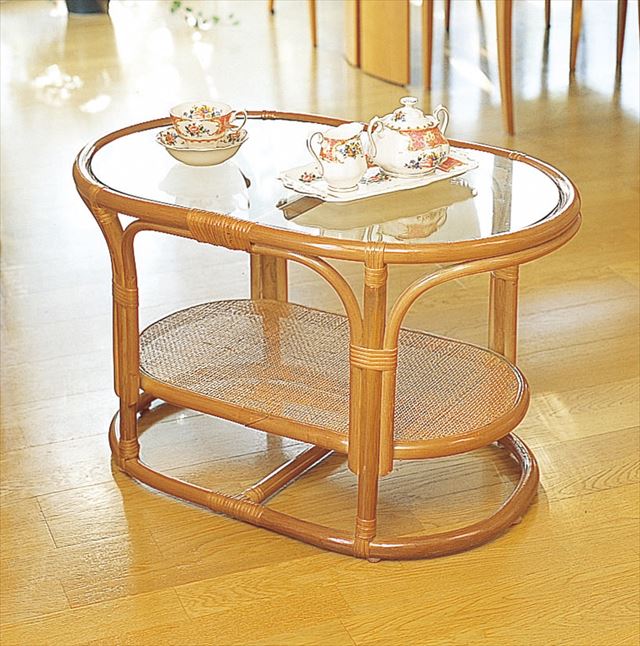 こちらの商品は配送不可地域がございます。下記オレンジ枠の送料、配送説明文を必ずご確認下さい。規格テーブル T-35　＜品番　im432＞サイズW75cm × D48cm × H46cm仕様・材質：籐、5mm強化ガラス・今回ご紹介する商品は、...