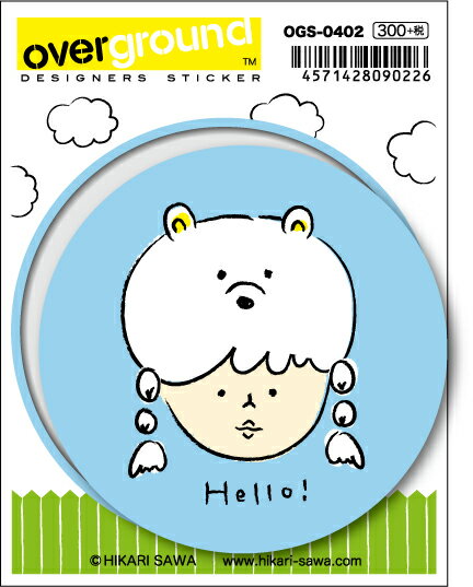 サイズ：約 W65XH65mm 耐水、対光性のある塩ビ素材のステッカーです。 グロスラミネートされていますので屋外での長期使用もOK！ OGS-04　作者：HIKARI SAWAさん (c)HIKARI SAWA　