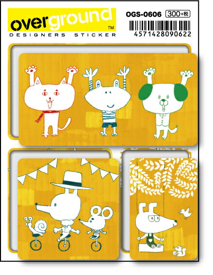 サイズ：約 大W64XH33mm、中W33X33mm、小W24X36mm 耐水、対光性のある塩ビ素材のステッカーです。 グロスラミネートされていますので屋外での長期使用もOK！ OGS-06　作者：吉田ユウスケさん (c)YOSHIDA Y...