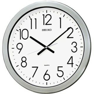 ■　SEIKO　■セイコー 掛時計 防湿防塵 KH407S◆　主な特長　◆●スイープセコンド◆　主な仕様　◆枠材金属枠 ステンレス ヘアライン仕上げ前面：ガラスサイズ・重さ直径444x44mm・1.7kg電池リチウムボタン電池SB-T53（...