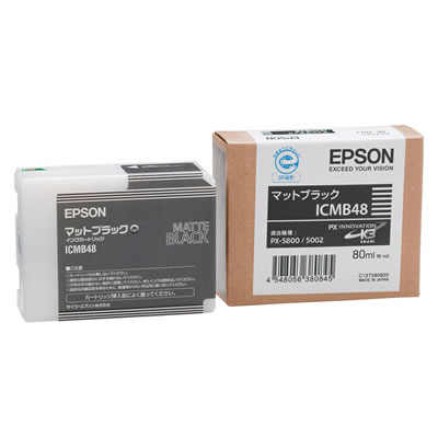 ■ EPSON ■【ICMB48】 EPSONインクカートリッジ マットブラック◆　主な仕様　◆対応機種：PX-5002、PX-5800（注！)離島など特殊な地域への発送の場合 別途追加送料が必要になります。