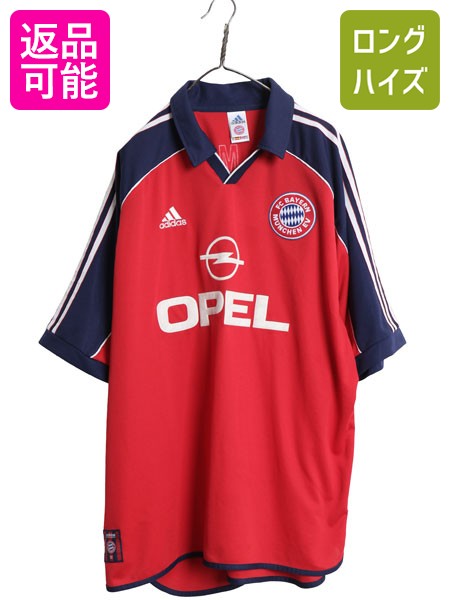 商品説明 90~00年代のオールド 当時物 Bayern Munchen の サッカーユニフォーム です。 ドイツ1部 ブンデスリーガ 1999 から 2001 シーズンにわたって使用された ホーム レプリカ モデル ボディは、adidas...