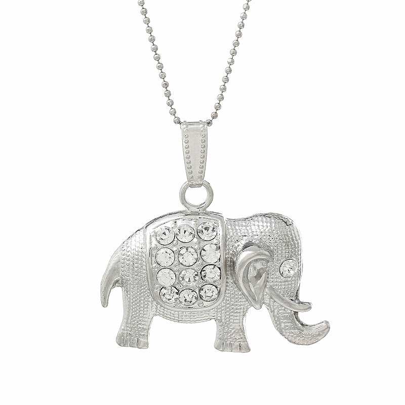 素材合金　ラインストーン ◇象：32*37mm ◇カットボールチェーン：44.8cm　 ◇アジャスターなし　ロブスタークラスプ　 ＜　天然石ジュエリーをお求めのお客様へ　＞ 天然石には固有のカラー、インクルージョン（内包物）、クラック（キズ...