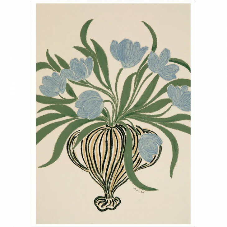 La PoireBlue TulipsA5 アートプリント/アートポスター コペンハーゲンのLa Poireによるイラストレーションポスター。 La Poire / Anine Cecilie Iversenは、コペンハーゲンを拠点に活動す...
