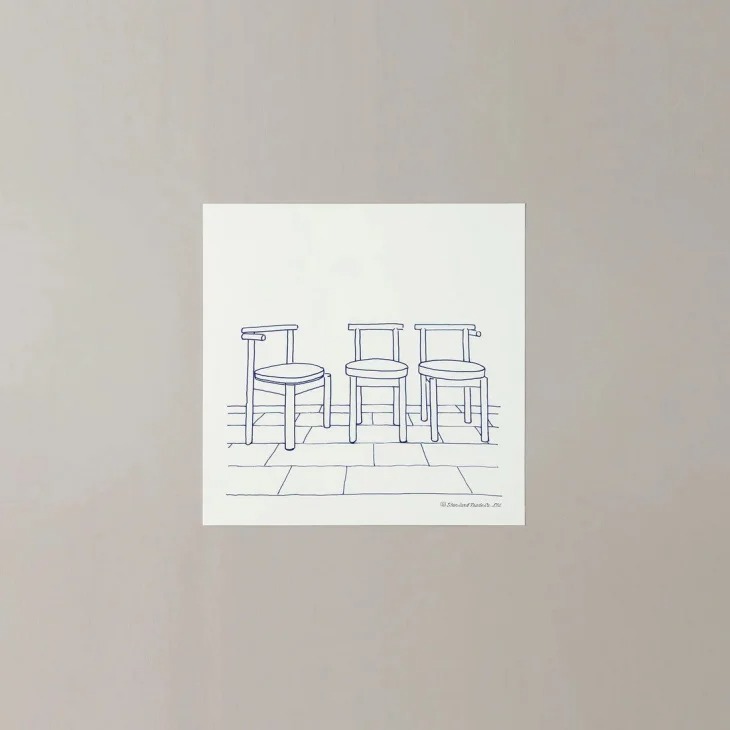 a good view NAVY CHAIRS (ネイビーチェアーズ) 20x20cm 北欧 アートポスター 国内外の優れたアート作品をキュレーションするa good viewのコレクション。 テキスタイルメーカー、QUARTER REPO...