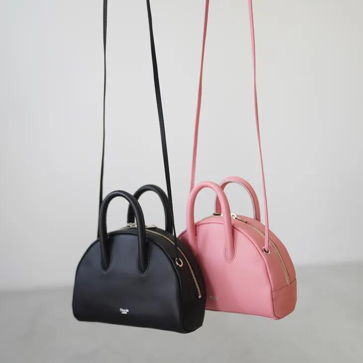 blancle (ブランクレ) S.LEA 2WAY MINI BOSTON (taupe)ショルダーバッグ 鞄 トープ ころんと可愛く、上品に。半円フォルムが目を惹く、2WAYボストンバッグ。 しっとりと滑らかなオイルドスムースレザーを贅...