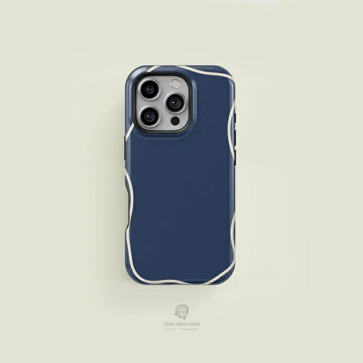 CASE-FACEOutline Trimmed Cream & Navy MagSafe iPhoneケース (iPhone 16/16 pro/16 pro max/15)アイフォン アイフォンケース カナダ発、THE CASE FAC...