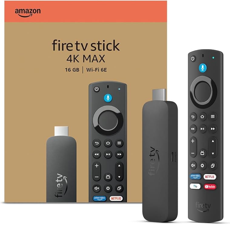 商品状態：新品 セット内容 ・Fire TV Stick 4K Max本体 ・Alexa対応音声認識リモコン Enhanced ・USB電源ケーブル ・電源アダプター ・HDMI延長ケーブル ・単4形電池×2（リモコン用） ・クイックスター...