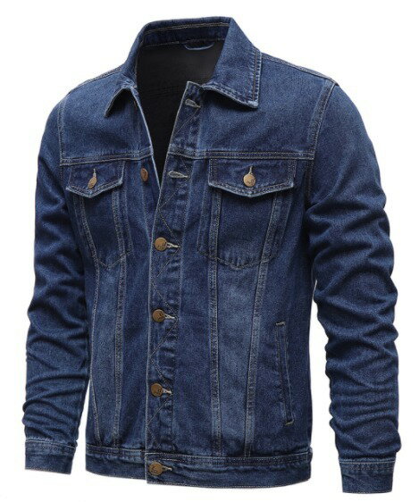 【送料無料！】日本未発売！ デニムジャケット カジュアルでオシャレにキマる！ アウター メンズ コットン オールシーズン着れる！ シンプル 無地 バイク アウトドアにも！ シンプルなデザインが好印象を与えるカジュアルなデニムジャケット！ 【...