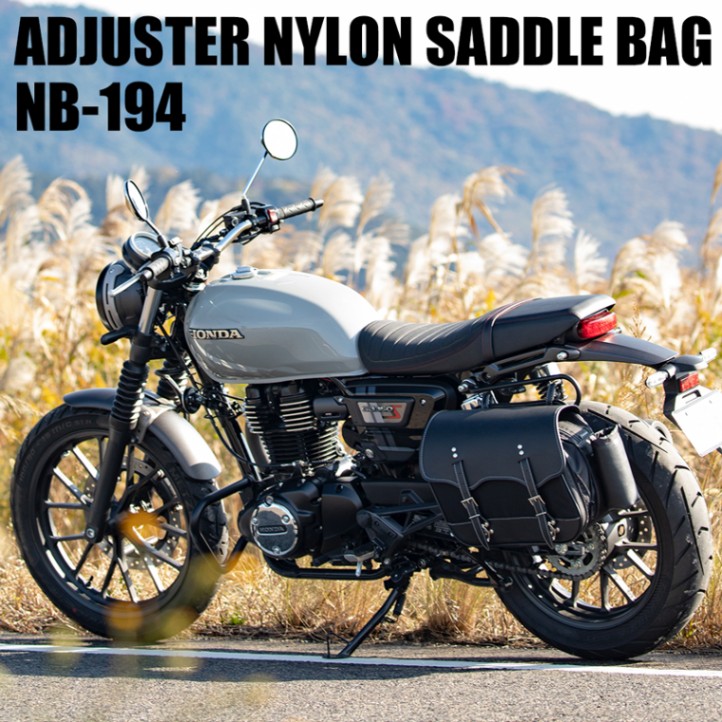 アジャスターナイロンサドルバッグ[NB-194]フレキシブルジップでサイズアップ。斜めデザインは、バッグのスタイルにフィット。【品番・品名】NB-194　アジャスターナイロンサドルバッグ【素材】PVC（合成皮革）/ナイロン【カラー】ブラック...