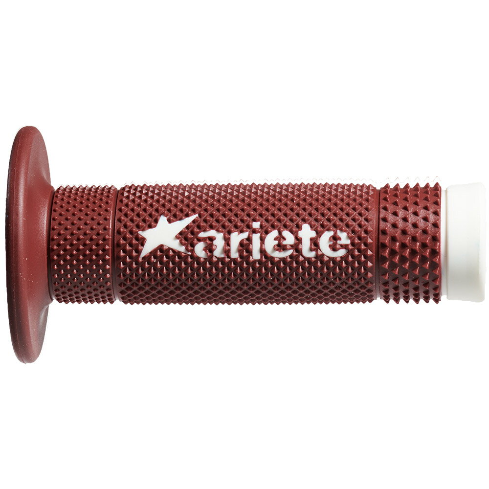 メーカー品番：02643-RABJANコード：4550255987220アリートariete VULCAN OFF GRIPS WHT／D.RED スーパーソフト／115mm／非貫通備考：ダークレッド＋ホワイトロゴ内径:φ22／24mm 外...