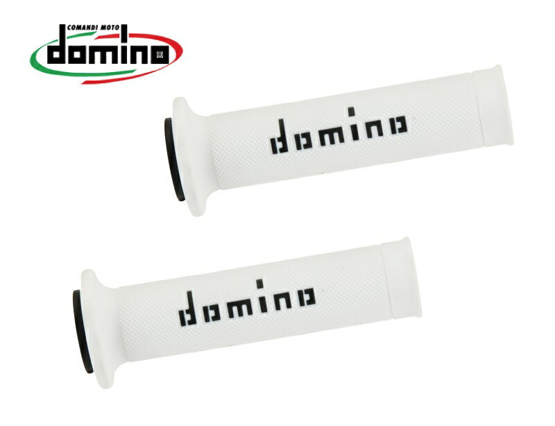 （商品詳細）domino/ドミノ 　グリップ レースタイプ ホワイトXブラック●適用車種 ユニバーサル[汎用]メーカー品番[カタログ品番] A01041C4046色[カラー] ホワイトXブラック材質[素材] サーモプラスチックゴムサイズ 1...