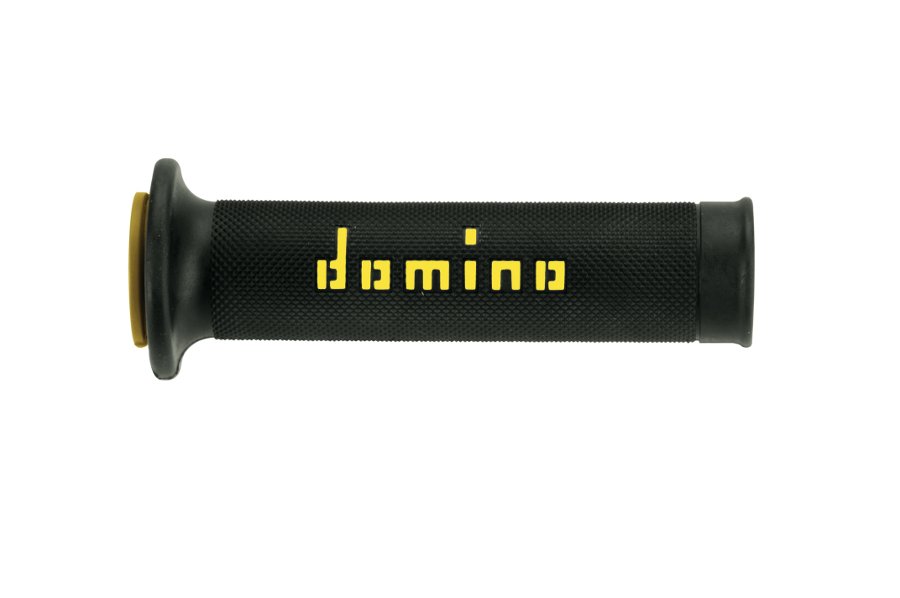 （商品詳細）domino/ドミノ 　グリップ レースタイプ ブラックXイエロー●適用車種 ユニバーサル[汎用]メーカー品番[カタログ品番] A01041C4740色[カラー] ブラックXイエロー材質[素材] サーモプラスチックゴムサイズ 1...