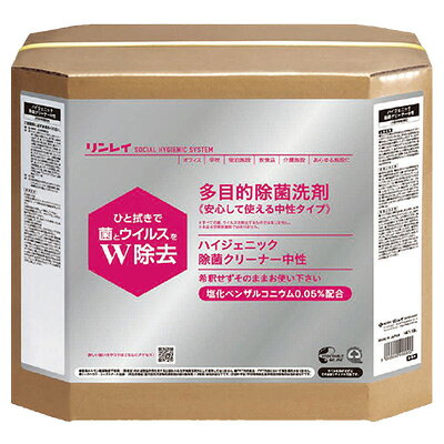 商品説明容量 18L液性 中性希釈倍率 原液使用 商品説明 多目的除菌洗剤です。中性、ノンアルコールタイプで人体及び素材への影響が少なく安心。洗浄とウイルス除去、除菌が一度で可能。希釈、2度拭き不要で作業も簡単便利。塩化ベンザルコニウム 0...