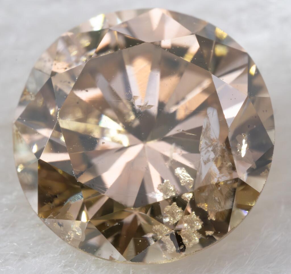 宝石 ダイヤモンド シェイプ ラウンド カラット 1.053ct カラー Fancy Light Brown クラリティ I1 ※LDH カット RD 蛍光性 MB サイズ 6.38 - 6.47 × 4.03 mm 付属品 中央宝石研究所...