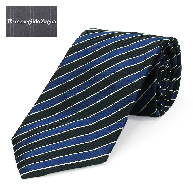 イタリー製　ブランドネクタイ Ermenegildo Zegna 商品詳細 ブランド エルメネジルド・ゼニア 色 黒×紺×白銀 柄 ストライプ 素材 シルク100％ 生産国&nbsp; made in italy&nbsp; サイズ 大剣幅...