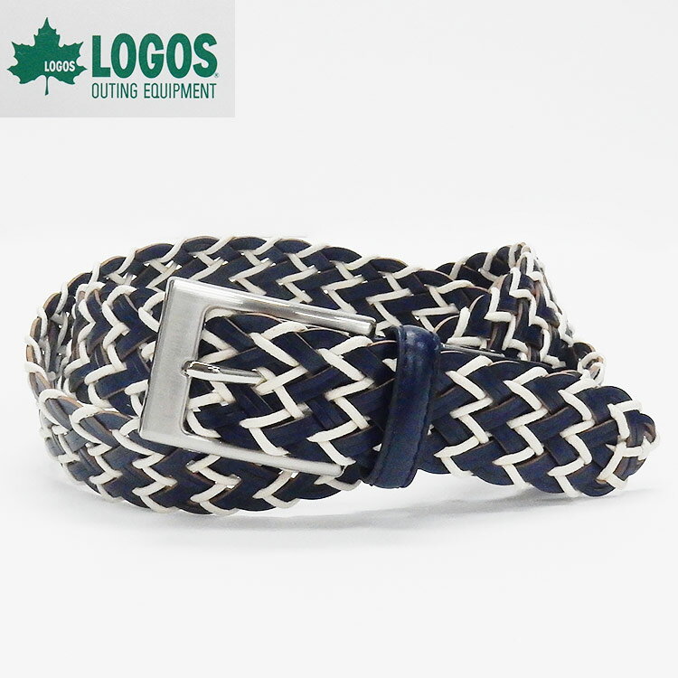 LOGOS OUTING EQUIPMENT メッシュベルト ドイツ サラマンダー社 ボンデッドレザー使用 ■カジュアルベルト■ウエスト約100cmまで対応 商品詳細 色 ネイビー×生成り 柄 メッシュ　 素材 ボンデッドレザー（再生革）×...