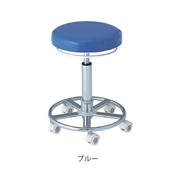 スターカッティングチェア 高さ50～69cm ブルー 細部までいき届いた機能と豊富なカラーバリエーション 座ったどの位置からでも高さ調節が可能な実用性の高いカッティングチェアです。 リング式レバーなので、座った位置でレバーを探すことなく高さ...