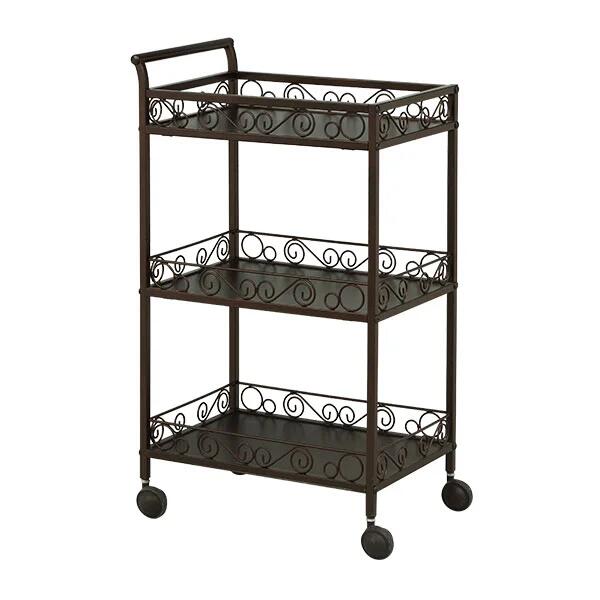アンティーク ワゴン 3段 ブラウン 多くのサロン様にご使用いただいているアンティークデザインワゴン サイドのフレームがおしゃれなアンティークデザインのワゴン。 シンプルなのでさまざまな雰囲気にマッチします。 多くのサロン様でご使用いただい...