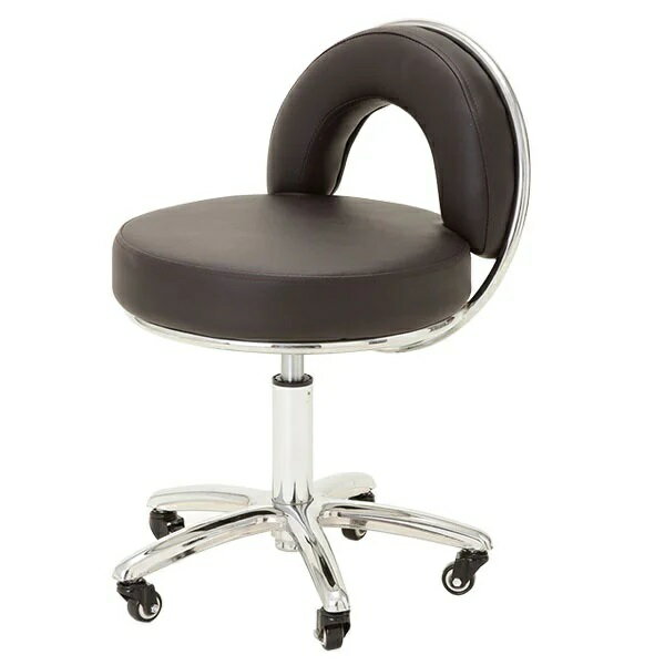 Donu (ドーナ) スツール ダークブラウン 座面高さは45～57cm調節可能。 ゆったり座れる背もたれ付タイプ。五本足で揺れなく座れます。 中のスポンジが、柔らかいだけでなくソフトで弾力もあり長時間座っても疲れません。 座面は既存の商品...