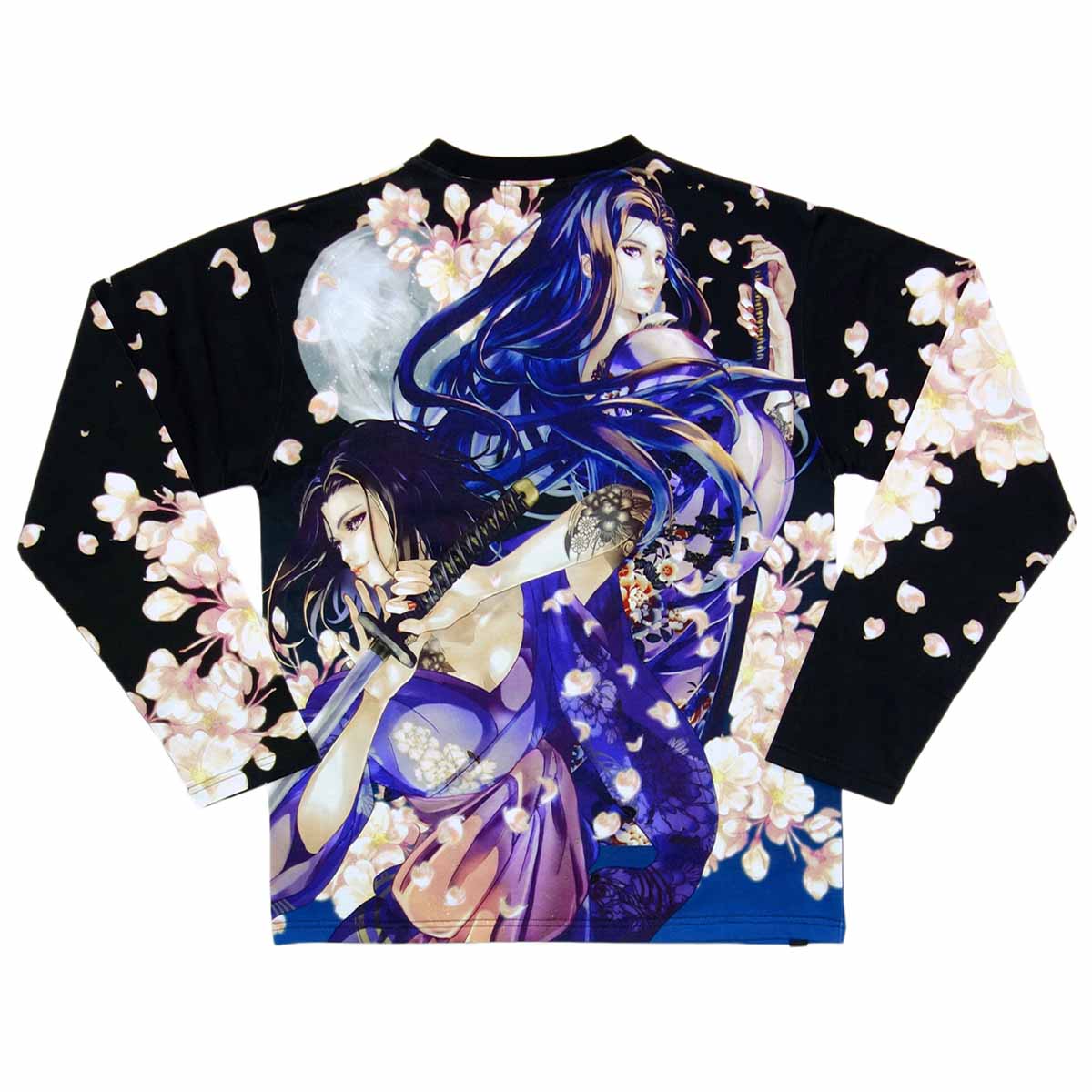 ブランド 抜刀娘(ばっとうむすめ) 素材 綿100% 品番 234864 仕様 ・通常のラインナップより薄手の素材です・クルーネック仕様(丸首)・フロント→左胸のロゴは刺繍、それ以外はプリント・バック→プリント・両袖→プリント・フロント下部...