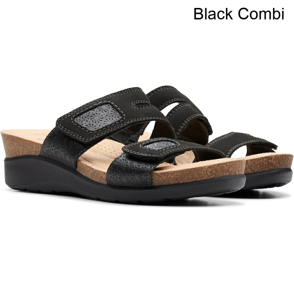 ■商品詳細■特徴 1Clarks™ Calenne Maye フラットサンダルを履いて、すべての祝い事にスタイリッシュでありながら快適なタッチを加えましょう。スリッポンのフットウェアは、フック＆ループのデュアルストラップクロージャーとマイク...