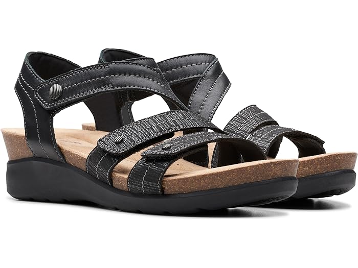 ■商品詳細■ブランドClarks クラークス■商品名Clarks Calenne Claraクララ■商品状態新品未使用・並行輸入品■色Black Combi■詳細面ファスナーストラップ留め。-オープンで丸いつま先のデザイン。-ウェッジヒール...