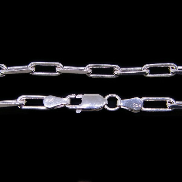 素材：Silver925 (SV925、STERLING SILVER) 重さ：約13.6g 幅：約3.8mm小豆チェーンのコマを長めにした長あずきチェーンの2面カットです。 かっこいいデザインで、男性向けの精錬された綺麗目のかっこいいペン...