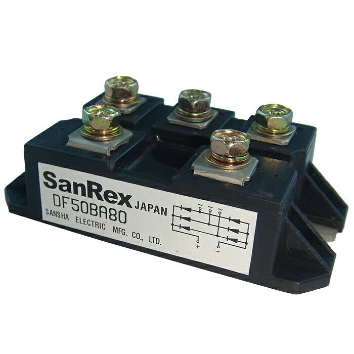 商品詳細 同梱物・セット内容 品名 数量 DF50BA80 (パワーダイオードモジュール) SanRex (中古) 1個 仕様・諸元 型番：DF50BA80 メーカー：SanRex TYPE：パワーダイオードモジュール（Power Diod...