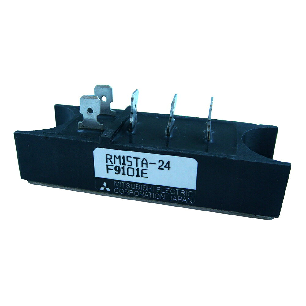 商品詳細 同梱物・セット内容 品名 数量 RM15TA-24 (パワーダイオードモジュール〉 MITSUBISHI (中古) 1個 仕様・諸元 型番：RM15TA-24 メーカー：MITSUBISHI TYPE：パワーダイオードモジュール（...