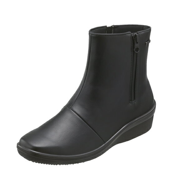 【サイズ】22.5cm|23.0cm|23.5cm|24.0cm|24.5cm|25.0cm【商品詳細】-【コメント】生活防水ブーツ水ぬれに強い合成皮革の「スムースブラック」履き口の外側はスライドファスナー付きさらに内側はゴム素材付きで脱ぎ...