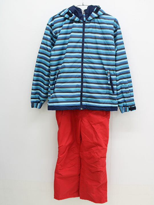 サイズ ジャケット：160cmパンツ：152cm 素材 ジャケット：表・裏・中綿：ポリ100％パンツ：表地ナイロン100％・裏地・中綿ポリ100％ 色 青、赤 汚れ、ダメージ等 汚れ、色褪せなし 使用感ランク A 性別 男女兼用 その他 上...