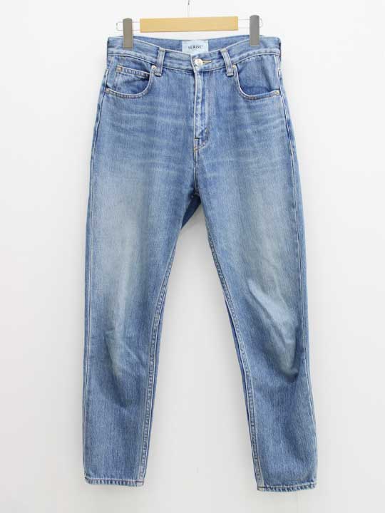 サイズ サイズ表記　25 ウエスト平置き約 36cm　股上約 29.5cm　股下約 65cm　裾幅約 14.5cm 素材 ※画像をご参照ください 色 ブルー 汚れ、ダメージ等 右膝に写真のような微汚れや、着用に伴うシワがございますが、その他...