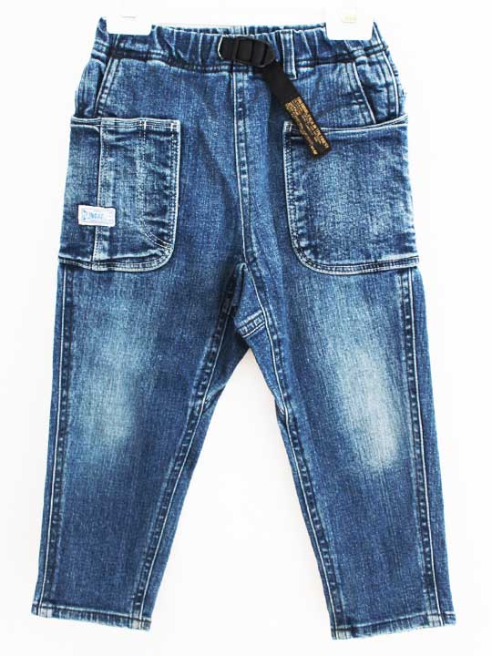 サイズ 110cm 素材 綿99％、ポリウレタン1％ 色 インディゴブルー 汚れ、ダメージ等 前右裾内側に軽い汚れ、前左裾にほつれがありますが、ほか汚れなどはありません 使用感ランク AB 性別 男女兼用して頂けるデザインだと思います その...