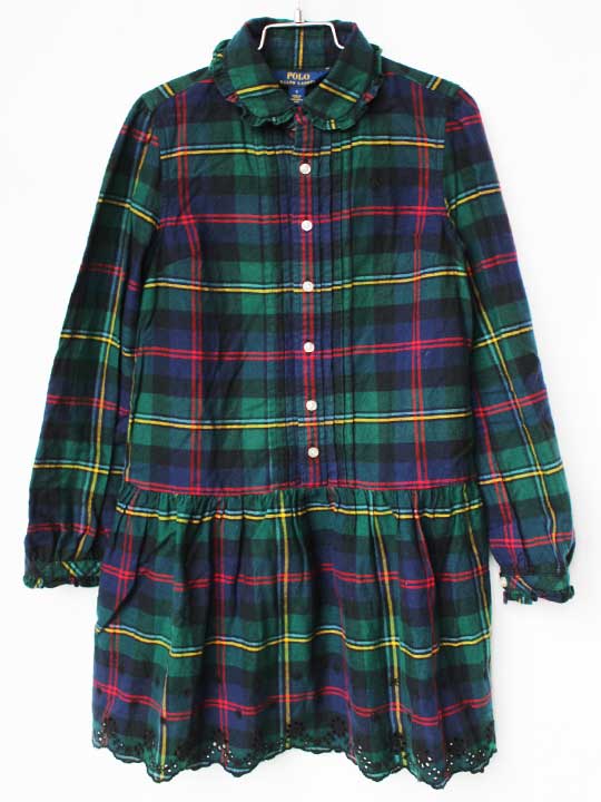 サイズ 130cm(7) 素材 綿100％ 色 深緑、紺、赤ほか 汚れ、ダメージ等 第1ボタンが外れています。汚れ、色褪せはありません 使用感ランク A 性別 女の子 その他 着丈約70cm 前身頃、ボタンで開閉します 左胸に紺色のシグネチ...