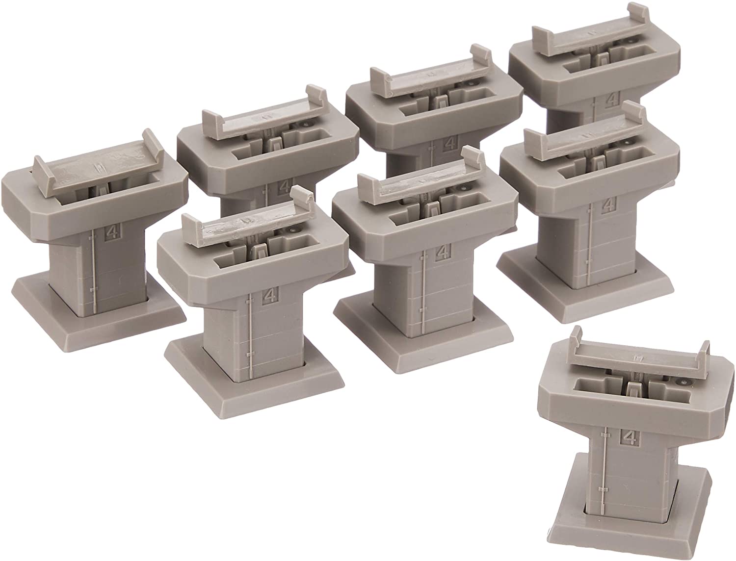 各種高架用レールや鉄橋と組み合わせる事ができます。 別売りの 3245 階層高架ビームM、 3246 階層高架ビームLと組み合わせると複線や複々線など用の橋脚を作ることができます。 カップリング付き。 台座は取り外し可能。 築堤と同じ高さの...