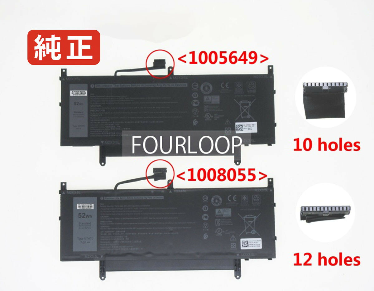 純正品｜安全・安心のノートPC用バッテリー ■ 商品仕様 商品名P94f 7.6V 52Wh dell ノート PC パソコン 純正 バッテリー 電池 電圧7.6V 容量6840mAh (52Wh) タイプリチウムイオン 対応機種Dell ...