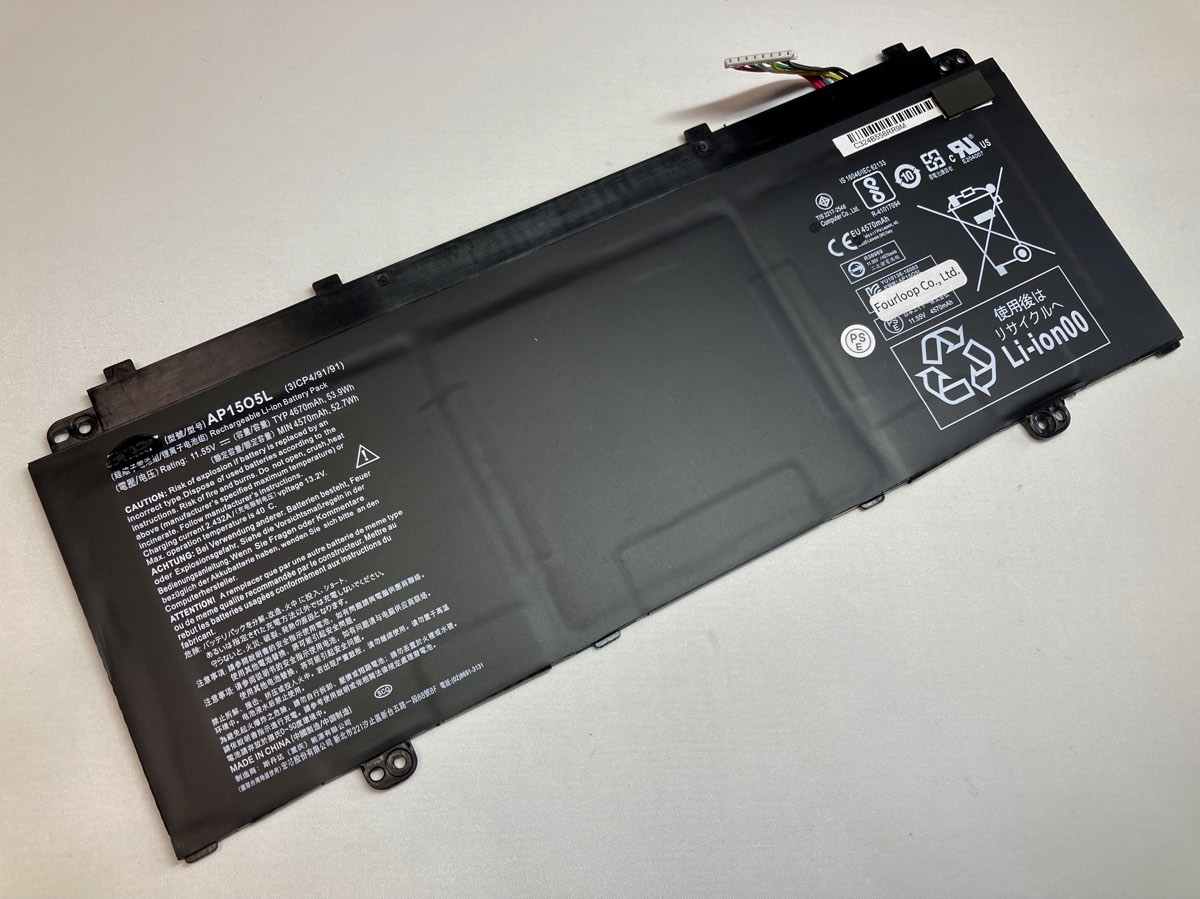 Pt715-51-70q2 11.55V 53.9Wh acer ノート PC パソコン 純正 バッテリー 電池電圧 11.55V容量4670mAh (53.9Wh)タイプ リチウムイオン対応機種 Acer pt715-51-70q2色 黒...