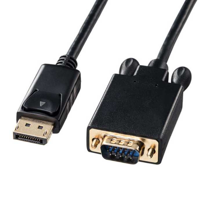 特長 ●DisplayPortを搭載したパソコン本体をVGAインターフェースを持つディスプレイ・テレビに接続するときに使用する変換ケーブルです。 ●外付けディスプレイを拡張ディスプレイ設定にして大画面のワークスペースで作業したり、ミラーモー...