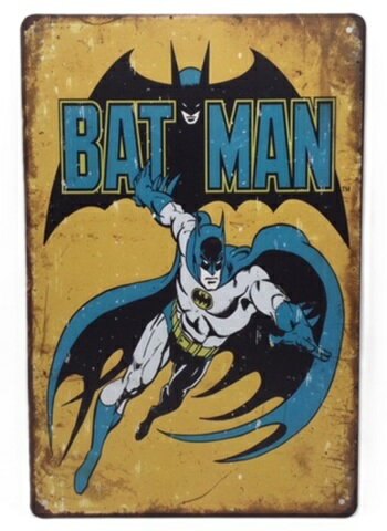 バットマン コミック　ポスター 金属製　メタルサインプレート BATMAN DCコミック DC COMIC アメリカンコミック アメコミ ヒーロー 看板　ブリキ　アンティーク　ガレージ　インテリア　広告　カフェ　店舗備品 バットマンのかっこ...
