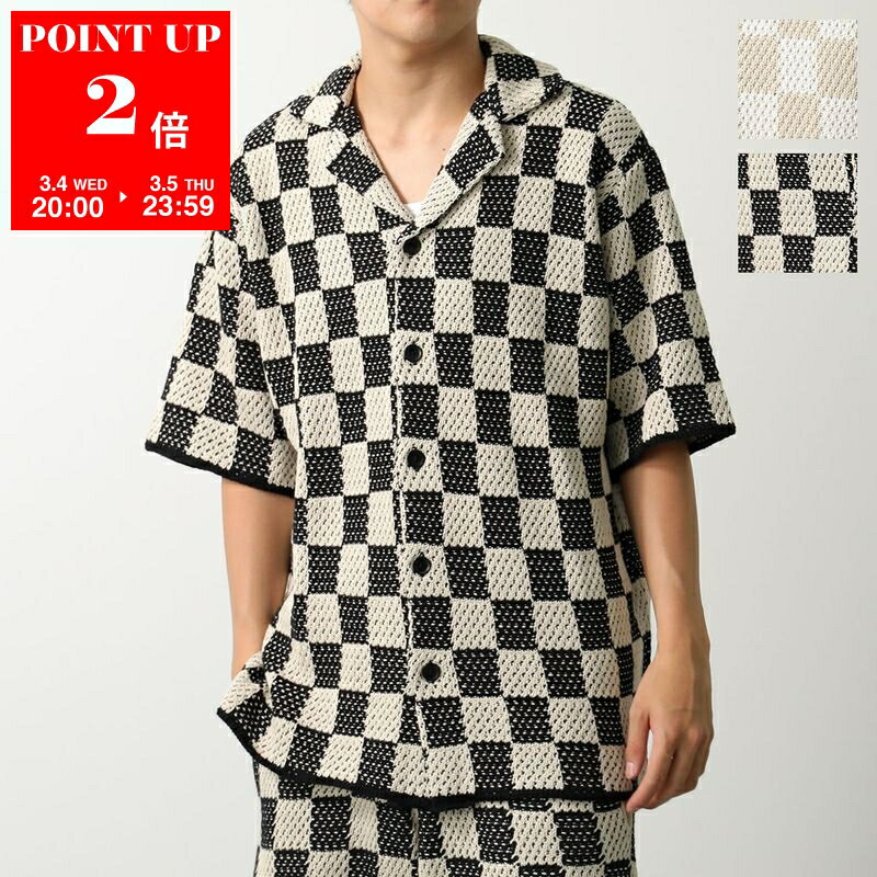 商品説明 ・ミディアムウェイトコットン素材の5ゲージかぎ針編みニットの五分袖シャツ ・存在感抜群のチェッカーフラッグ柄 ・フロントボタン開閉 ・ドロップショルダー ・リラックスフィット ※こちらの商品は、【CHECKRED CROCHET ...