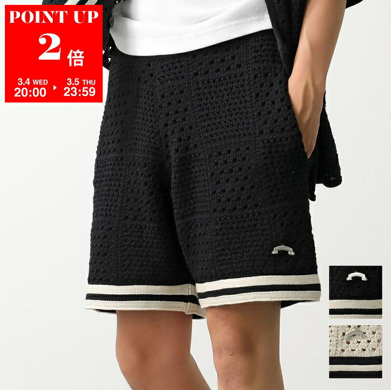 商品説明 ・ミディアムウェイトコットン素材の5ゲージかぎ針編みニットハーフパンツ ・ウエスト伸縮性のあるゴムバンド仕様にドローコード付き ・フロント裾にロゴデザインメタルチャーム付き ・両サイドにポケットあり ・リラックスフィット ※こちら...